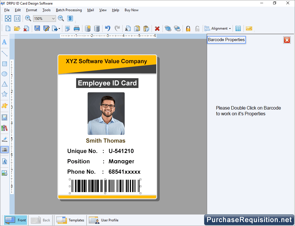 ID card software design student employee identification cards identity ...