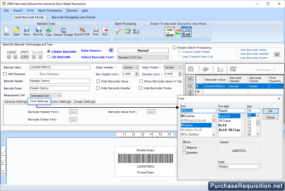 Warehouse barcode software generate 2D barcodes industrial label stickers