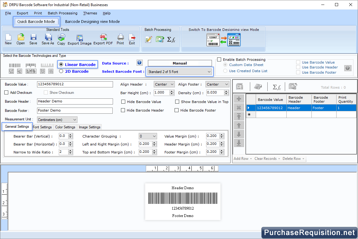 Warehouse barcode software generate 2D barcodes industrial label stickers
