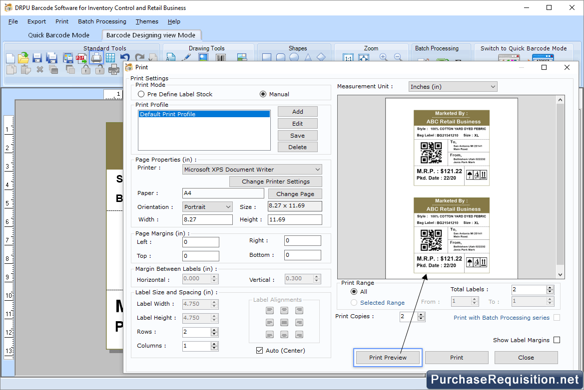 Inventory barcode software create retail barcodes labels stickers tag