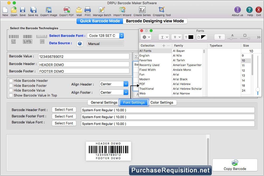 Apple Mac Barcode Generator Software Generate 2D Barcodes Image Tags Coupon