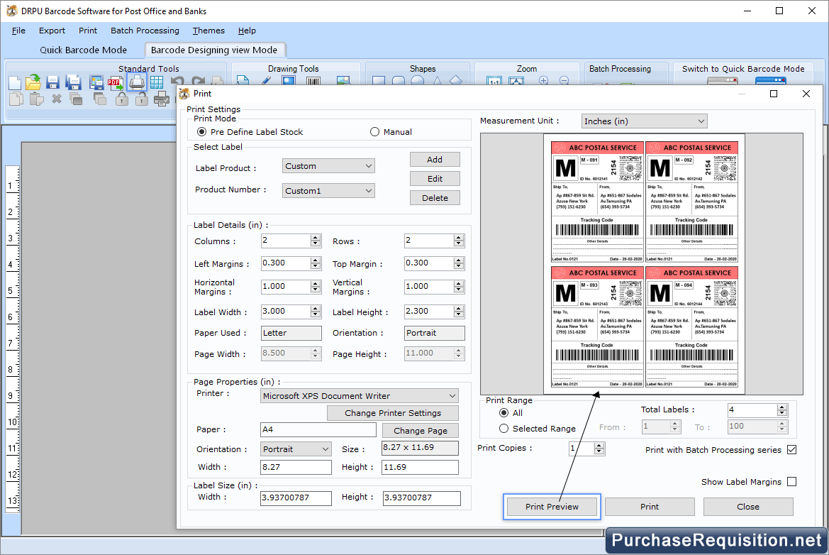 Post office barcode label creator software generate postal barcodes ...