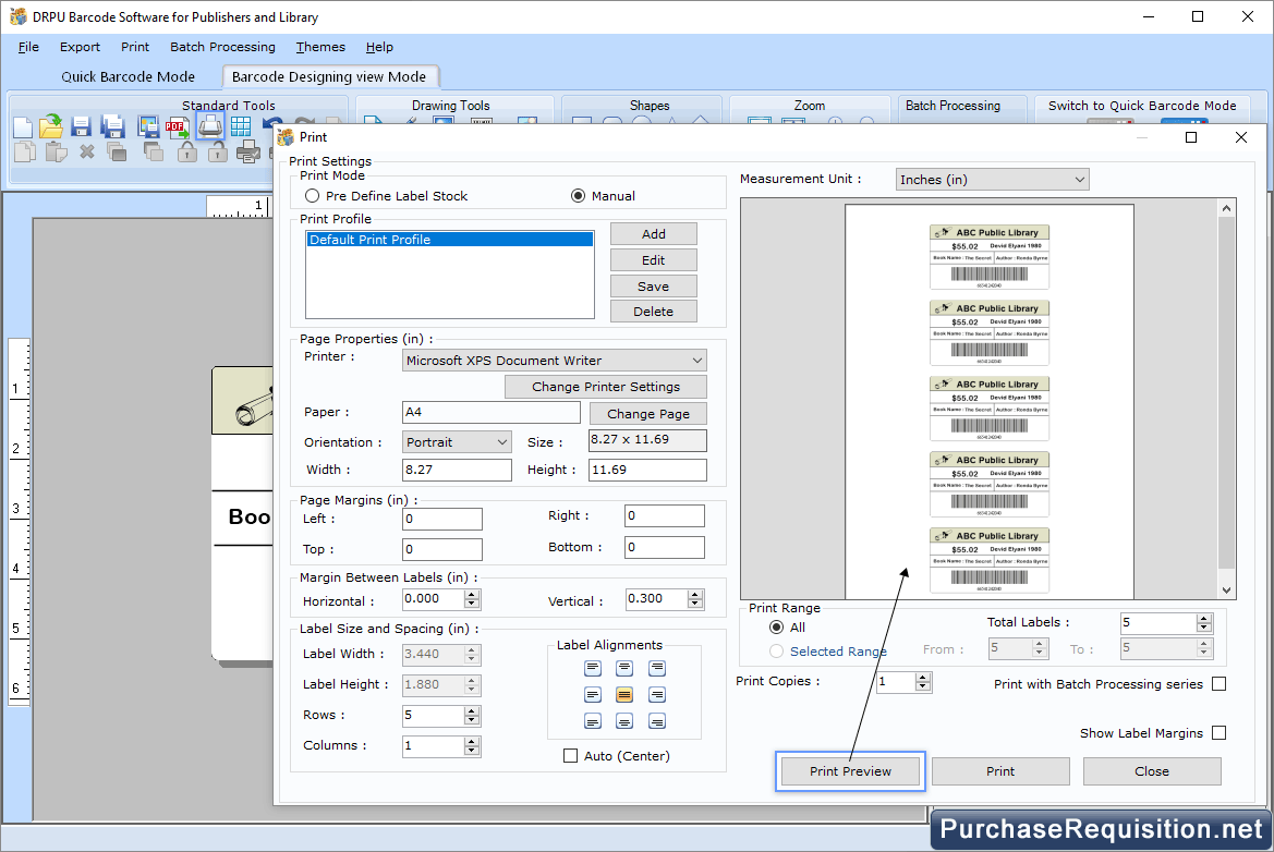 Publisher barcode generator software create book barcodes labels tag