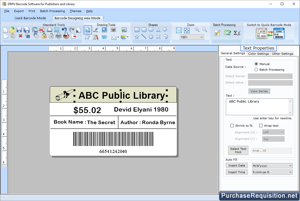Publisher barcode generator software create book barcodes labels tag