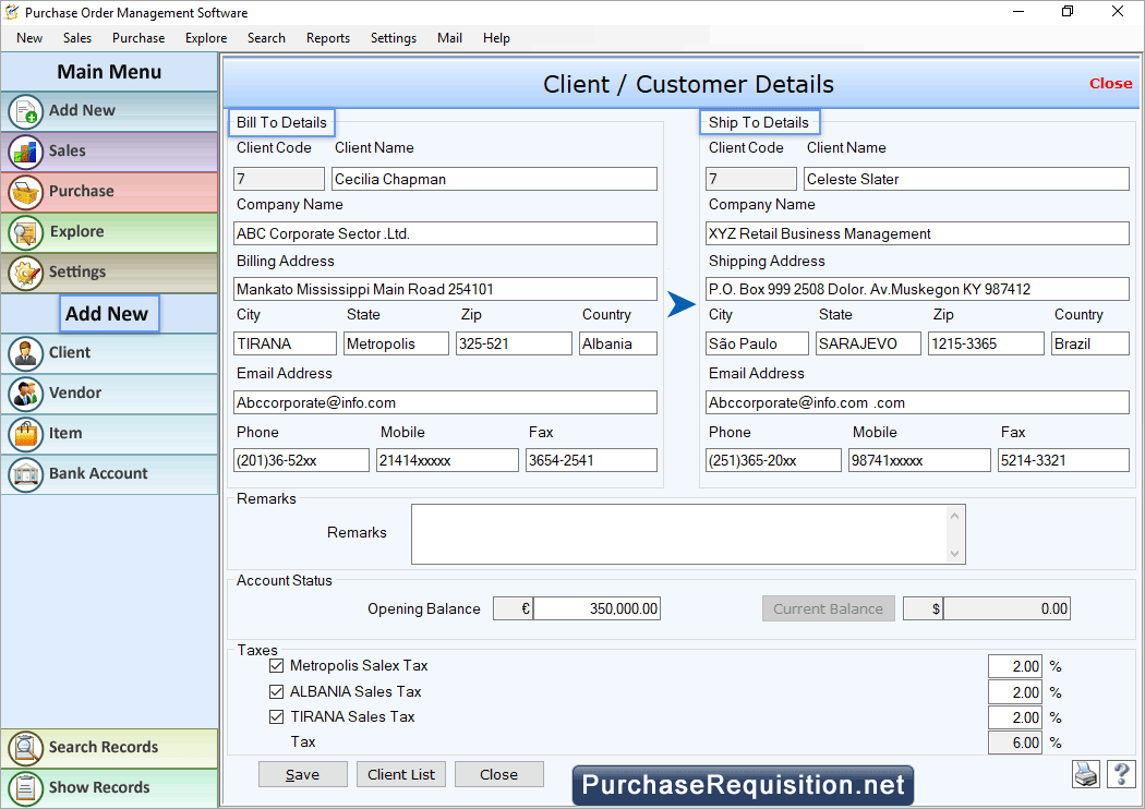 Purchase order management software maintain sales inventory record